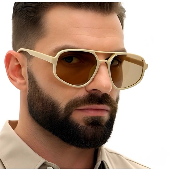 Accessories | Vintage Retro Sunglasses 7s Yellow Tinted Aviator Large ...